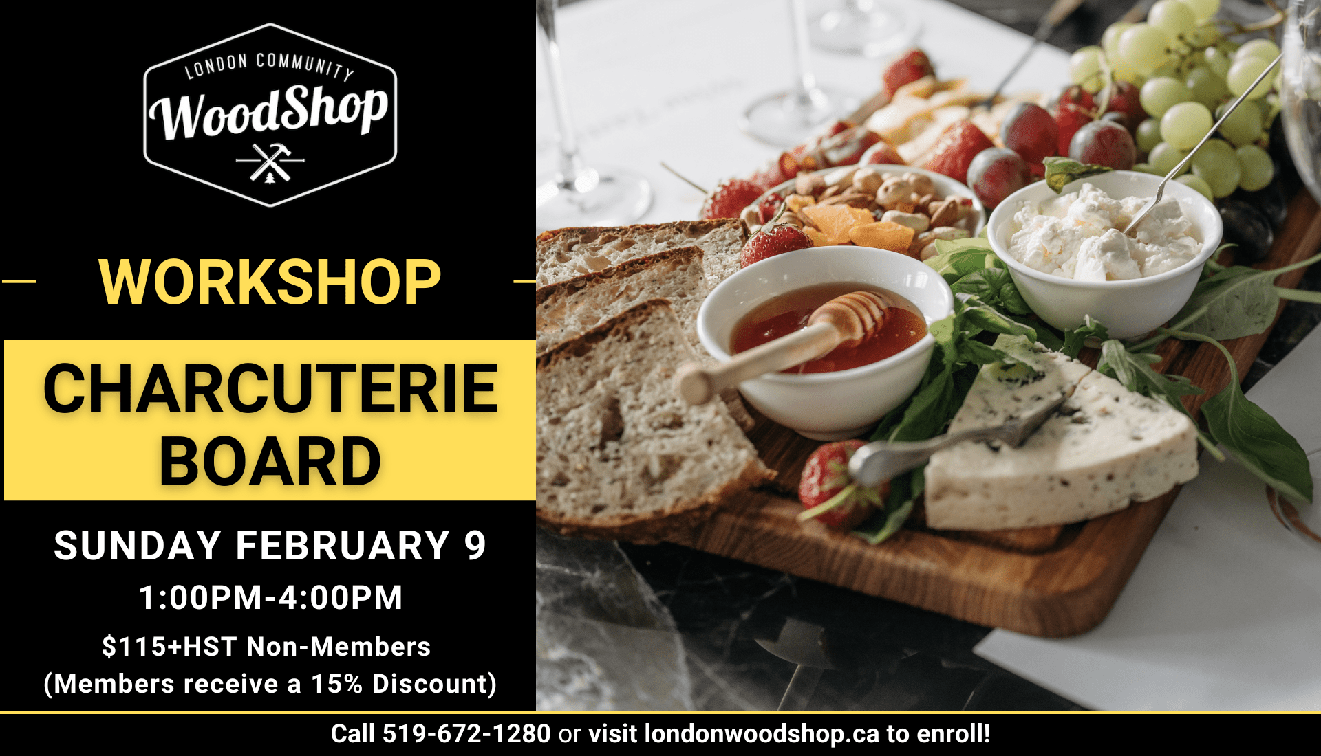Charcuterie Board Workshop February 2025 - London Community WoodShop