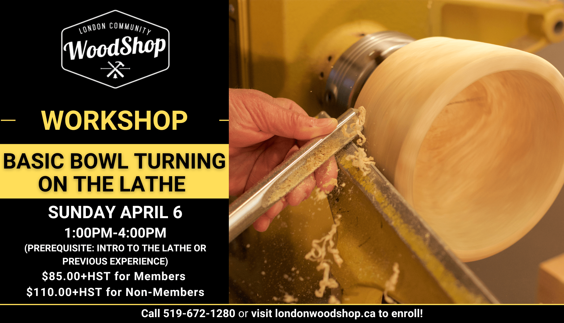 Basic Bowl Turning on the Lathe - April 2025 - London Community WoodShop